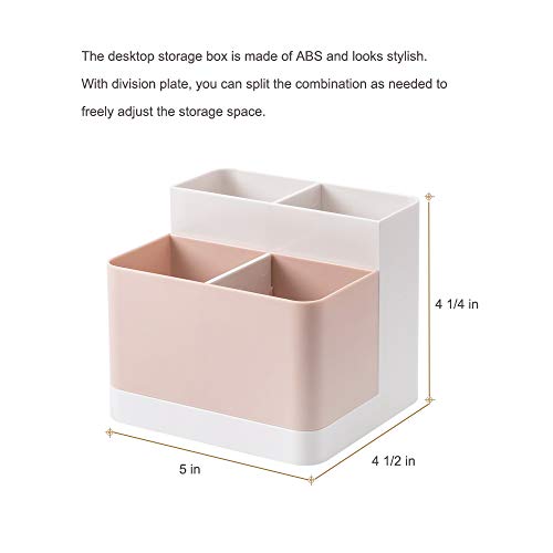 Poeland Desktop Storage Organizer Pencil Card Holder Box Container for Desk, Office Supplies, Vanity Table