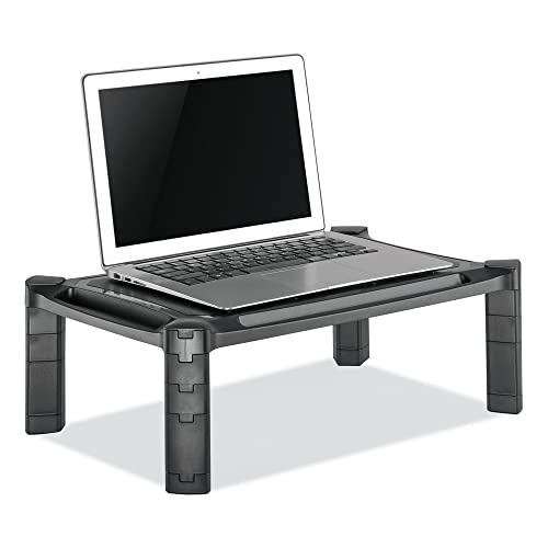 Innovera IVR55051 Large Monitor Stand With Cable Management, 12.99" X 17.1" X 6.6", Black, Supports 22 Lbs