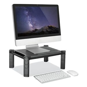 Innovera IVR55051 Large Monitor Stand With Cable Management, 12.99" X 17.1" X 6.6", Black, Supports 22 Lbs