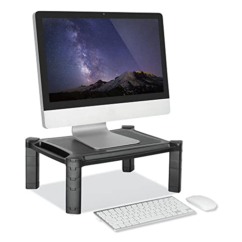 Innovera IVR55051 Large Monitor Stand With Cable Management, 12.99" X 17.1" X 6.6", Black, Supports 22 Lbs