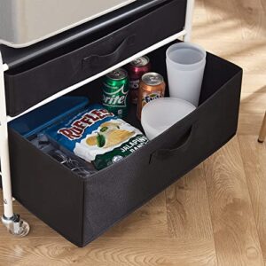 The Fridge Stand Supreme - Drawer Organization - White Frame with Black Drawers