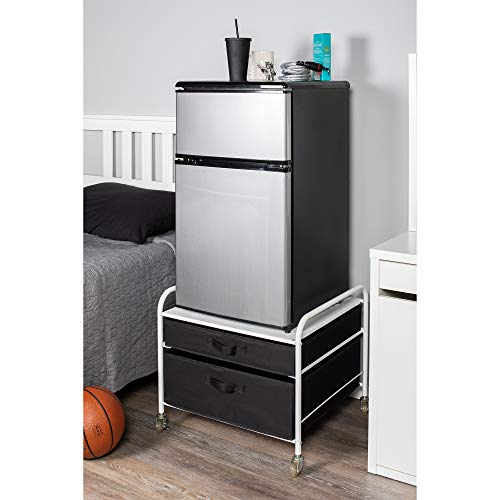 The Fridge Stand Supreme - Drawer Organization - White Frame with Black Drawers