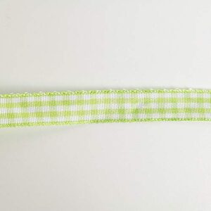 Micomon Apple Green Gingham Plaid Checked Ribbon 25 Yard Each Roll 100% Polyester (3/8", Apple Green)