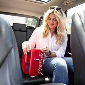 Cooluli Retro Coca-Cola Mini Fridge for Bedroom - Car, Office Desk & College Dorm Room - 4L/6 Can 12V Portable Cooler & Warmer for Food, Drinks & Skincare - AC/DC and Exclusive USB Option (Coke, Red)