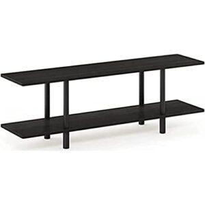 furinno turn-n-tube 2-tier multipurpose wide shelf, espresso/black