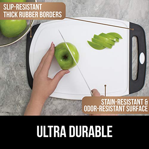 Gorilla Grip Reversible, Oversized, Thick Cutting Board, Easy Grip Handle, Deep Juice Grooves, Slip Resistant, Large Kitchen Chopping Boards for Meat, Veggies, Fruits, Dishwasher Safe, 16x11.2, Mint