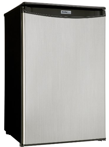 Danby DAR044A4BSLDD-6 4.4 Cu.Ft. Mini Fridge, Compact All Refrigerator for Bedroom, Living Room, Bar, Dorm, Kitchen-in Stainless Steel Look, Stainless