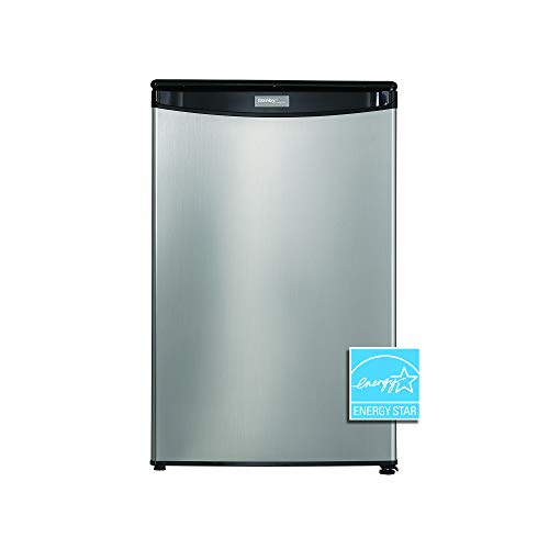 Danby DAR044A4BSLDD-6 4.4 Cu.Ft. Mini Fridge, Compact All Refrigerator for Bedroom, Living Room, Bar, Dorm, Kitchen-in Stainless Steel Look, Stainless