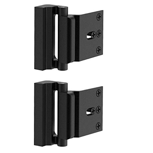 TOYFUL 2 Pack Door Reinforcement Locks with 8 Screws, Home Security Door Lock for Toddler, Childproof Door Lock Night Lock Withstand 800 Lbs Black