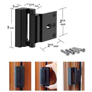 TOYFUL 2 Pack Door Reinforcement Locks with 8 Screws, Home Security Door Lock for Toddler, Childproof Door Lock Night Lock Withstand 800 Lbs Black