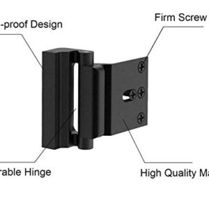 TOYFUL 2 Pack Door Reinforcement Locks with 8 Screws, Home Security Door Lock for Toddler, Childproof Door Lock Night Lock Withstand 800 Lbs Black