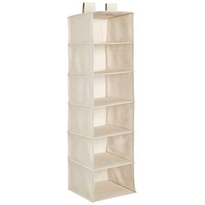 amazon basics hanging closet shelf - 6-tier, canvas