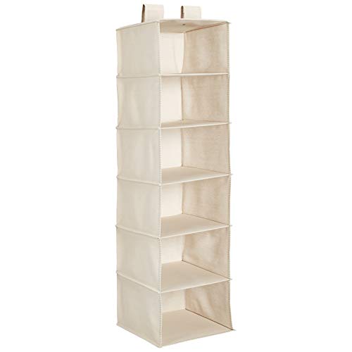 Amazon Basics Hanging Closet Shelf - 6-Tier, Canvas