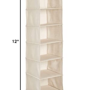 Amazon Basics Hanging Closet Shelf - 6-Tier, Canvas