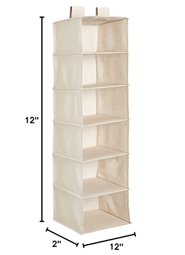 Amazon Basics Hanging Closet Shelf - 6-Tier, Canvas