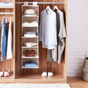 Amazon Basics Hanging Closet Shelf - 6-Tier, Canvas