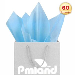 PMLAND Premium Quality Gift Wrapping Paper - Sky blue - 20 Inches x 26 Inches 60 Sheets