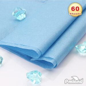 PMLAND Premium Quality Gift Wrapping Paper - Sky blue - 20 Inches x 26 Inches 60 Sheets