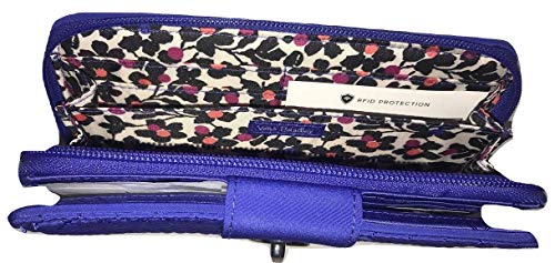 Vera Bradley Iconic RFID Turnlock Wallet in Gage Blue Microfiber