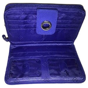 Vera Bradley Iconic RFID Turnlock Wallet in Gage Blue Microfiber