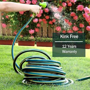 Solution4Patio Homes Garden 3/4 in. x 25 ft. Garden Hose, Brass Fittings, No Kink, No Leaking, Heavy Duty, High Water Pressure, for Extremely Weather 12 Year Warranty, No DOP, Environmental-Friendly