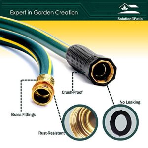 Solution4Patio Homes Garden 3/4 in. x 25 ft. Garden Hose, Brass Fittings, No Kink, No Leaking, Heavy Duty, High Water Pressure, for Extremely Weather 12 Year Warranty, No DOP, Environmental-Friendly