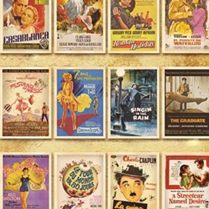 Halloluck 64 Pcs Vintage Retro Classic Movie Postcards for Worth Collecting, Collectable Vintage Postcards Bulk Pack, 2 Set