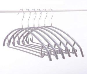 cocomaya 16.5 inch silver no shoulder bumps no mark non-slip rubber coated contour metal no bumps hanger, sweater hanger, t-shirt hanger suit hanger with pants bar pack of 10 (silver, 10)