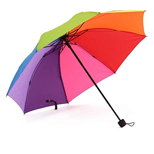 Tinsow 8 Rib Rainbow Umbrella Portable LGBT Pride Umbrella Collapsible, Compact and Durable, Lightweight and Cute Travel Rainbow Umbrella For June Pride Month