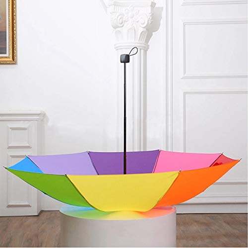 Tinsow 8 Rib Rainbow Umbrella Portable LGBT Pride Umbrella Collapsible, Compact and Durable, Lightweight and Cute Travel Rainbow Umbrella For June Pride Month