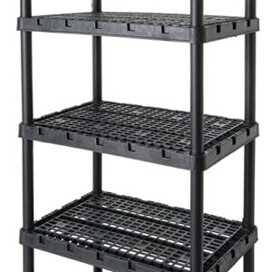 Gracious Living 5 Shelf Knect-A-Shelf Ventilated Extra Heavy Duty Storage Unit 24 x 36 x 72 Organizer System for Home, Garage, Basement & Laundry, Black