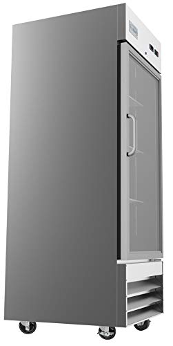 KoolMore - RIR-1D-GD 29" Stainless Steel 1 Glass Door Commercial Reach-in Refrigerator Cooler - 23 cu. ft