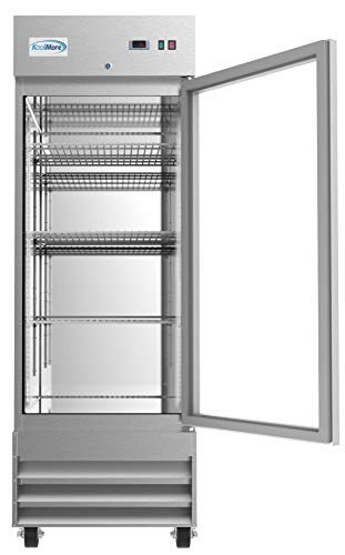 KoolMore - RIR-1D-GD 29" Stainless Steel 1 Glass Door Commercial Reach-in Refrigerator Cooler - 23 cu. ft