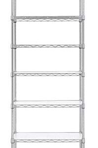 Finnhomy 8-Tier Wire Shelving Unit, Adjustable Pantry Shelves, 8 Shelves Metal Shelving for Storage, Wire Storage Racks or Two 4-Tier Shelving Units with 8 Pieces of PE mat, NSF Certified, Chrome