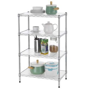 Finnhomy 8-Tier Wire Shelving Unit, Adjustable Pantry Shelves, 8 Shelves Metal Shelving for Storage, Wire Storage Racks or Two 4-Tier Shelving Units with 8 Pieces of PE mat, NSF Certified, Chrome