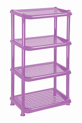 Mintra Home Light Duty Plastic Storage Racks (Rectangular Rack, Lavender)