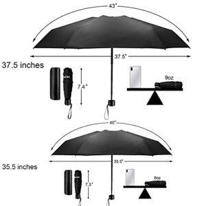 TradMall Mini Travel Umbrella, Portable Lightweight Compact Parasol with 95% UV Protection for Sun & Rain, Black