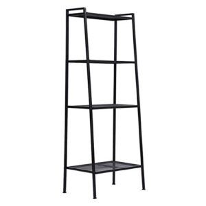 metal storage rack, fome 4-shelf shelving heavy duty adjustable shelves storage shelf corner shelf free standing ladder shaped plant flower stand rack for laundry bathroom kitchen pantry closet