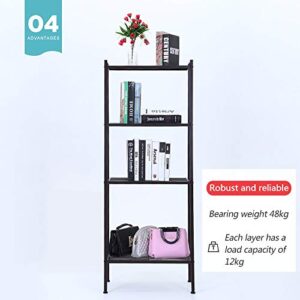 Metal Storage Rack, FOME 4-Shelf Shelving Heavy Duty Adjustable Shelves Storage Shelf Corner Shelf Free Standing Ladder Shaped Plant Flower Stand Rack for Laundry Bathroom Kitchen Pantry Closet