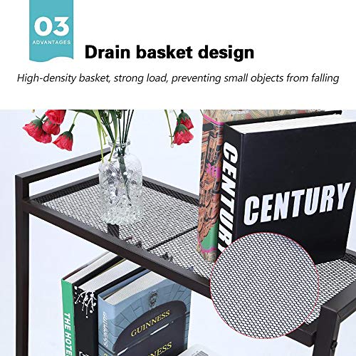 Metal Storage Rack, FOME 4-Shelf Shelving Heavy Duty Adjustable Shelves Storage Shelf Corner Shelf Free Standing Ladder Shaped Plant Flower Stand Rack for Laundry Bathroom Kitchen Pantry Closet