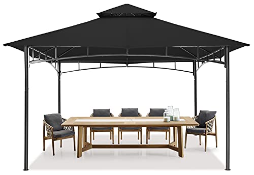 MASTERCANOPY Outdoor Garden Gazebo for Patios with Stable Steel Frame(11x11, Black)