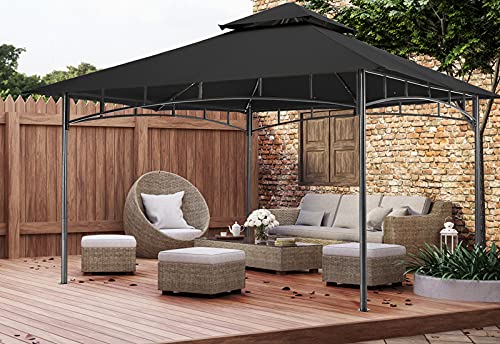 MASTERCANOPY Outdoor Garden Gazebo for Patios with Stable Steel Frame(11x11, Black)