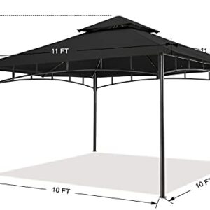 MASTERCANOPY Outdoor Garden Gazebo for Patios with Stable Steel Frame(11x11, Black)