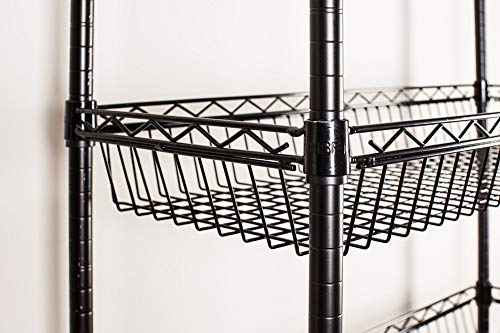 Omega 14" Deep x 24" Wide x 36" High 2 Tier Stationary Black Basket Unit