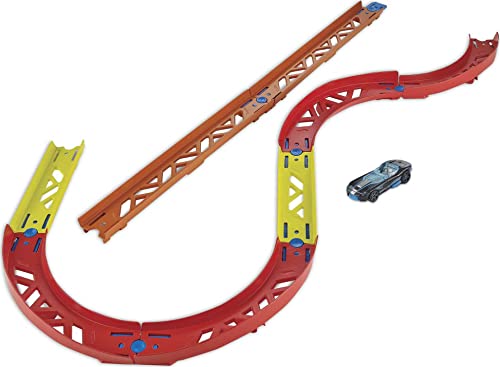 Hot Wheels Track Builder Unlimited Playset Premium Curve Pack, 16 Component Parts & 1:64 Scale Toy Car