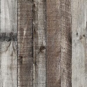 Livebor Grey Wood Wallpaper Peel and Stick Wallpaper Contact Paper 17.7inch x 118.1inch Shiplap Wood Peel and Stick Wallpaper Faux Wood Plank Wall Paper Barnwood Contact Paper Self Adhesive Decor