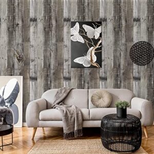 Livebor Grey Wood Wallpaper Peel and Stick Wallpaper Contact Paper 17.7inch x 118.1inch Shiplap Wood Peel and Stick Wallpaper Faux Wood Plank Wall Paper Barnwood Contact Paper Self Adhesive Decor