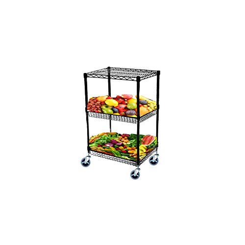 Omega 18" Deep x 24" Wide x 42" High 2 Tier Black Mobile Basket Unit