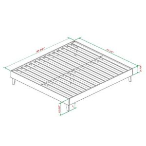 Walker Edison Mid Century Modern Wood King Platform Bed Frame No Box Spring Needed Bedroom Headboard Base, King, Walnut