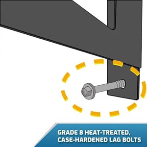 MonsterRax | Garage Wall Shelf Two-Pack White or Hammertone | Three Size Options | Includes Bike Hooks | 500lb Weight Capacity (Hammertone, 18"x36")